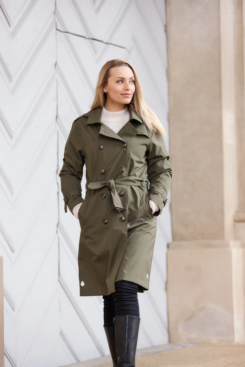Regn Gill Trench Raincoat - Olive – Kiitos Living by Design
