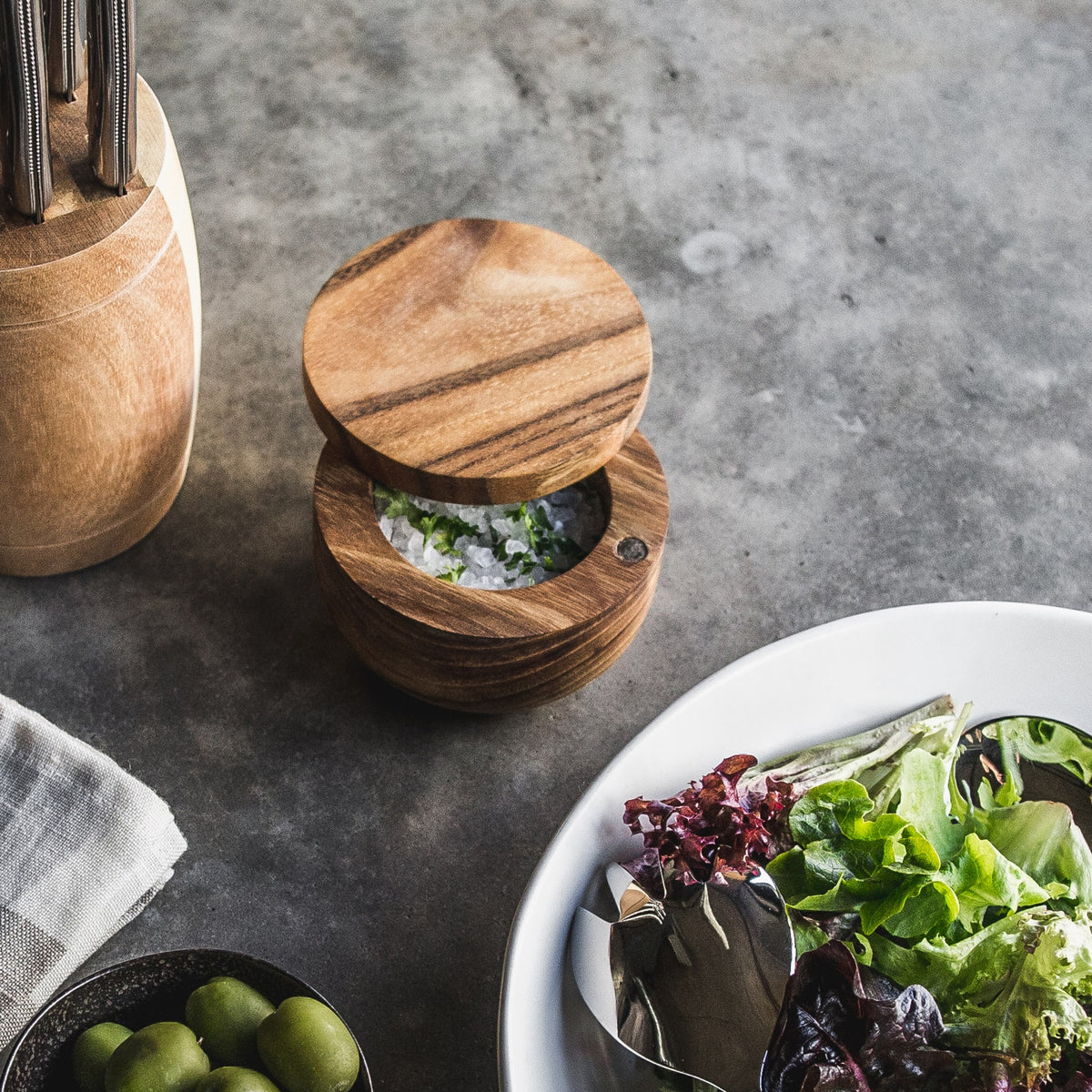 Icon Chef - Acacia Wood Salt Pig – Kiitos Living by Design
